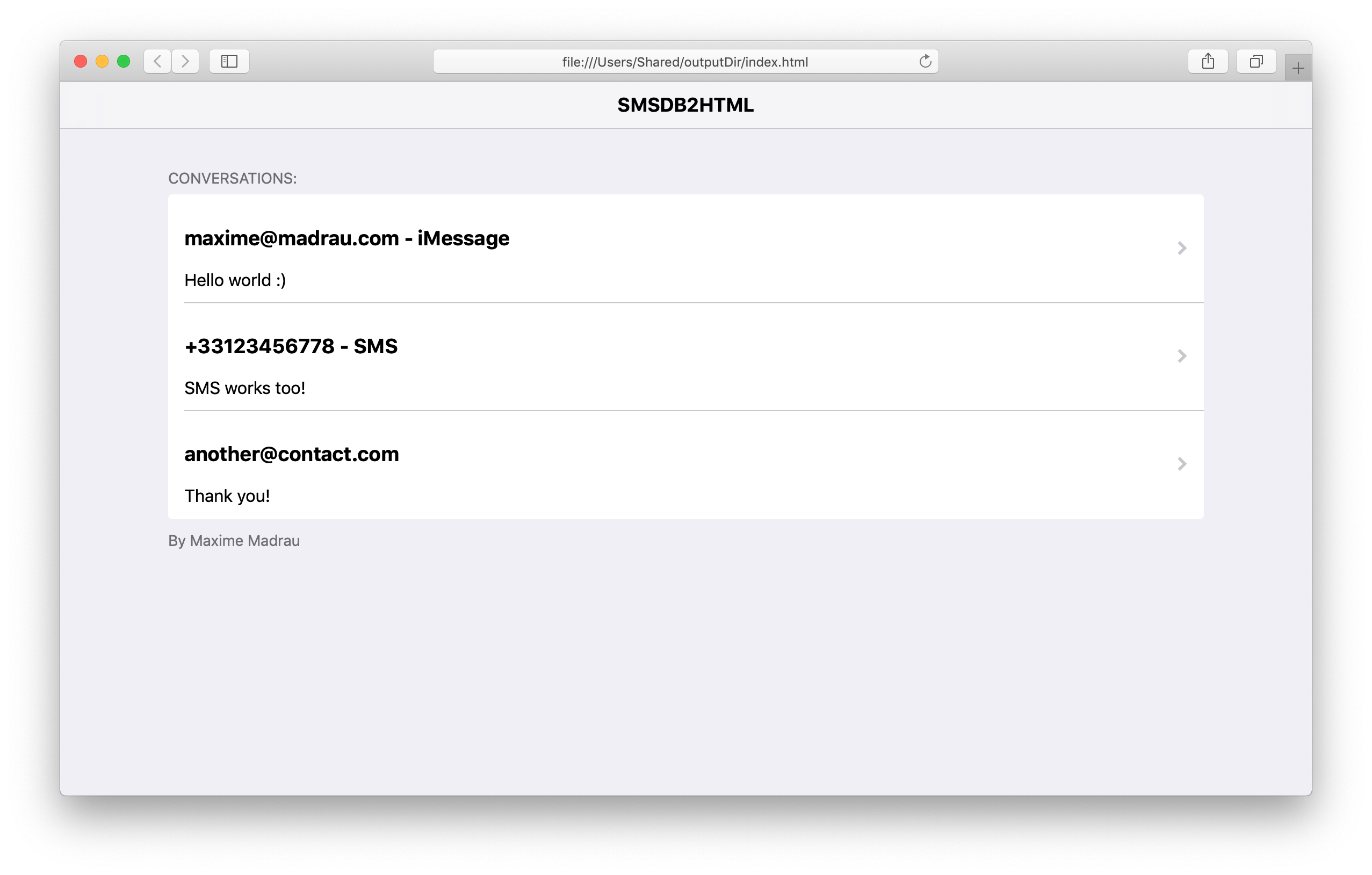 Github Maxmad68smsdb2html Archive Your Smsdb Messages As A Ios